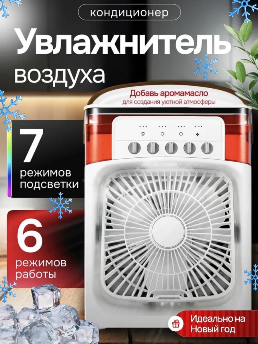 Настольный вентилятор айс, белый, бирюзовый