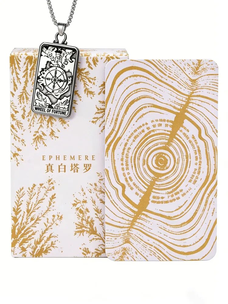 Таро Чистая Белизна Ephemere, 80 карт + кулон, авторская минималистичная колода для гадания, подарочный набор