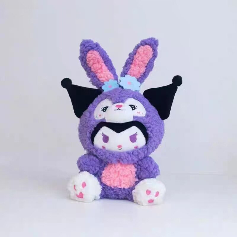 25 см аниме Sanrio плюшевые куклы игрушки Kawaii Hello Kitty Kuromi My Melody Cinnamoroll мультфильм милые плюшевые игрушки подарки для детей Белый, Hello kitty