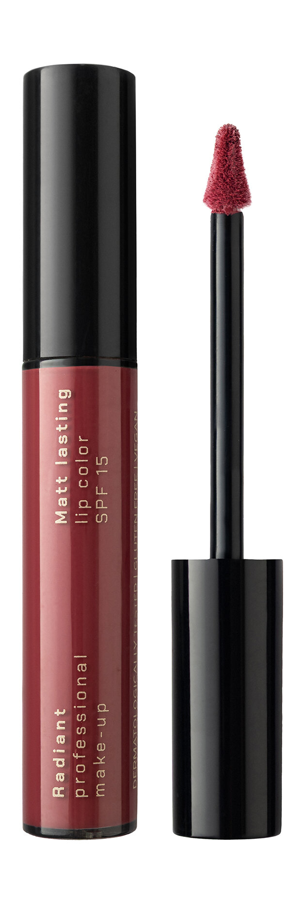 RADIANT PROFESSIONAL MAKE-UP Помада для губ Matt Lasting Lip Color матовая жидкая стойкая SPF 15, 9 мл, 33 Изысканная Слива