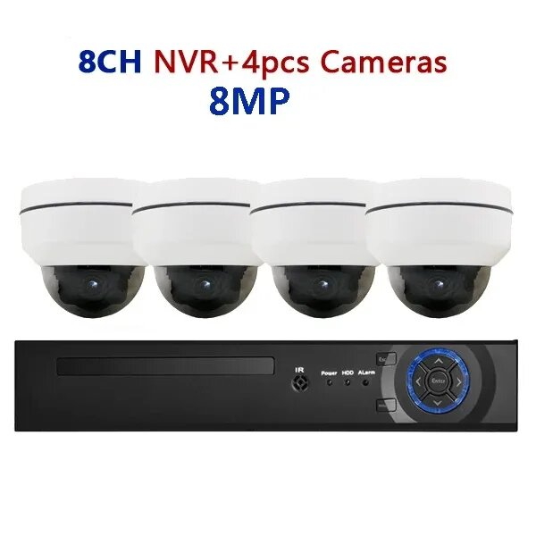 Система безопасности наружных камер Gadinan Outdoor Vandalproof 4K 8MP POE 8-канальный NVR набор видеонаблюдения с оптическим зумом 5x IP-камера CCTV