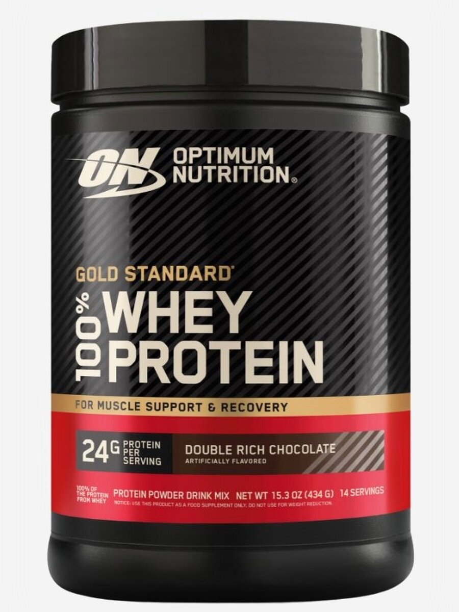 Сывороточный протеин Optimum Nutrition Gold Standard 100% Whey 434 грамм, Двойной Шоколад