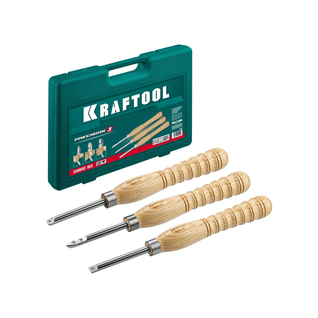 Набор резцов KRAFTOOL Precision-3, 3 шт, твердосплав, 330 мм, лезвие 100 мм, коричневый