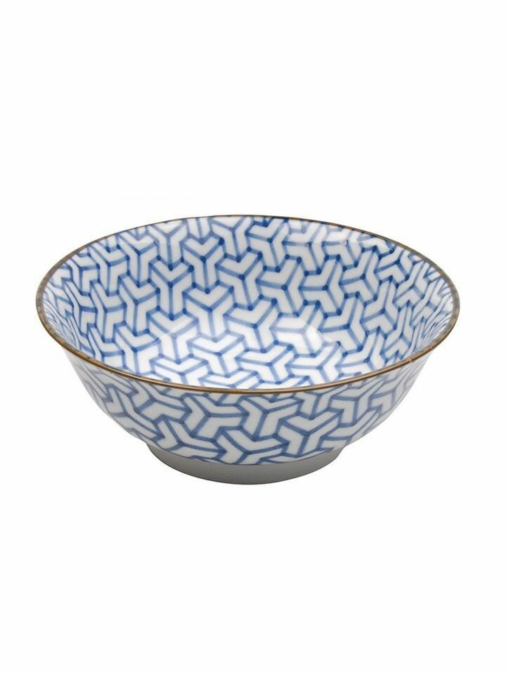 Салатник фарфоровый TOKYO DESIGN Mixed Bowls Kristal, 1200 мл, 20,5 см, синий/белый