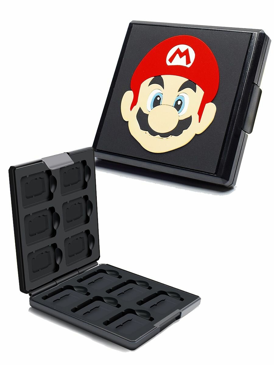 Кейс для хранения 12 картриджей Nintendo Switch (Mario Face)