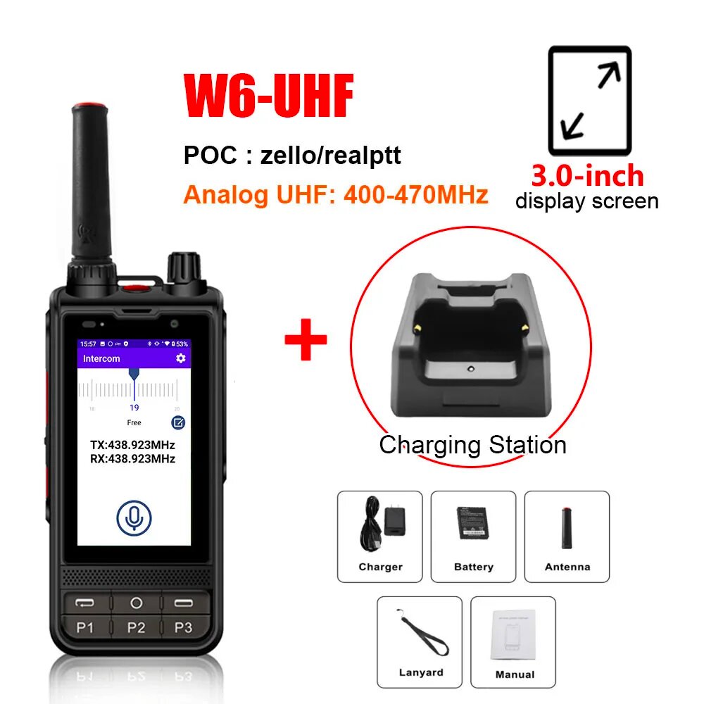 ANYSECU W6 рация с 4G сетью на Android 8.1. Разблокированная LTE/WCDMA/GSM POC рация. Ёмкость батареи 4200 мАч. рация-ручка, совместима с Real PTT Zello и Wi-Fi.