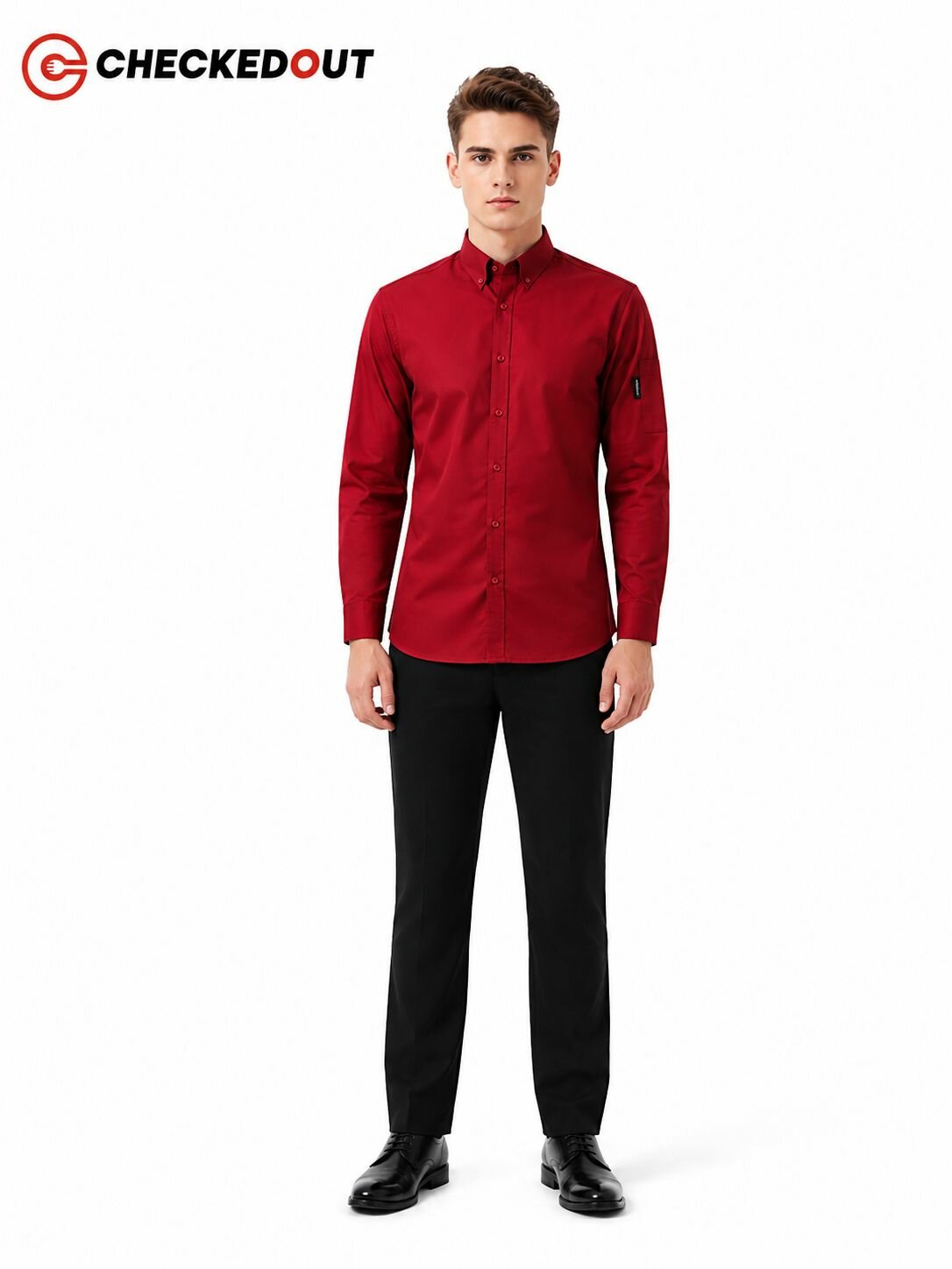 Рубашка длинный рукав/винный M181C0400E CHECKEDOUT (2XL)