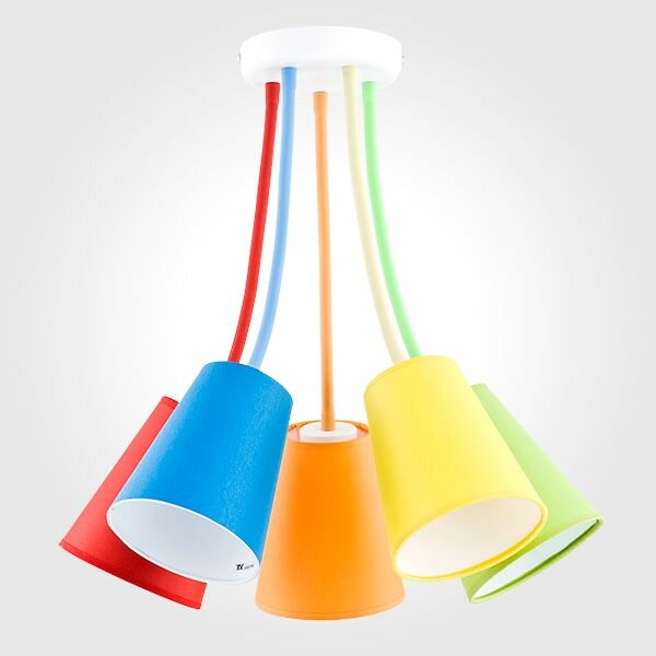 Потолочная люстра с разноцветными плафонами TK Lighting 2107 / потолочный светильник / Wire Colour.