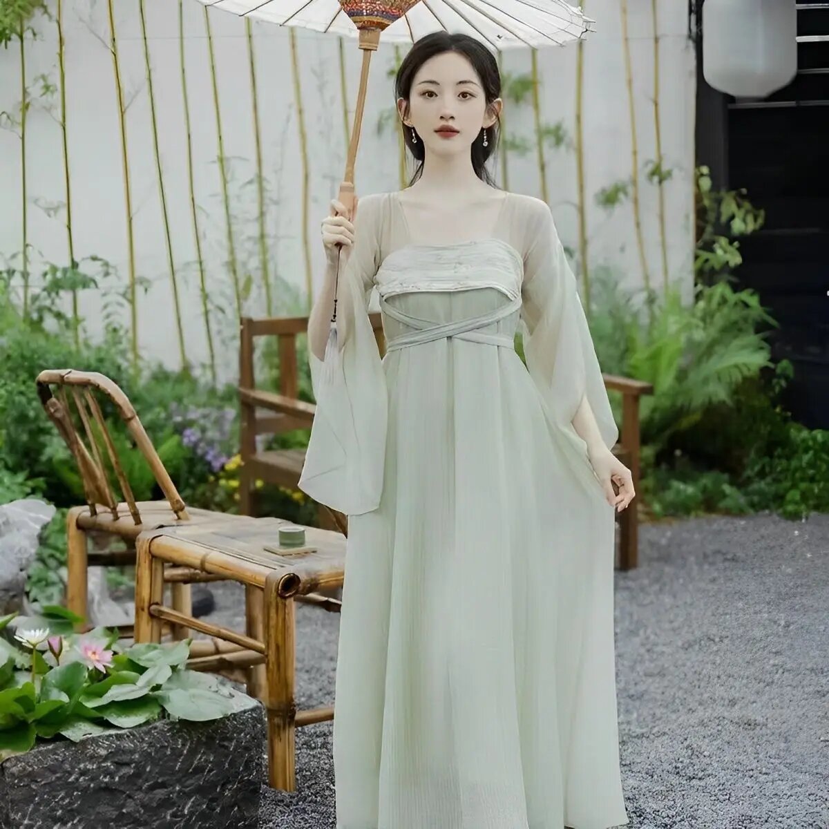 Ханьфу из бамбукового волокна и полиэстера XL 55-60KG