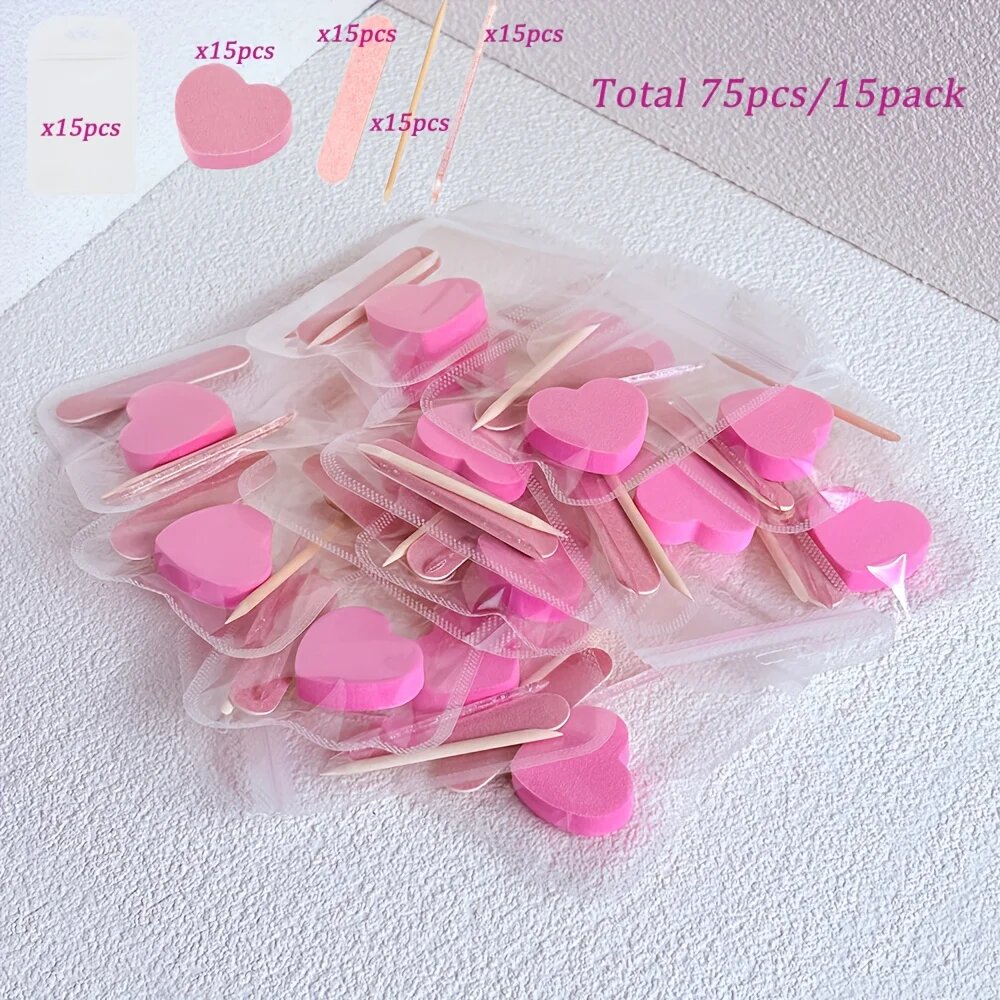 Одноразовые маникюрные инструменты 4-в-1 пластиковые (10/15 шт.) 75pcs-15pack