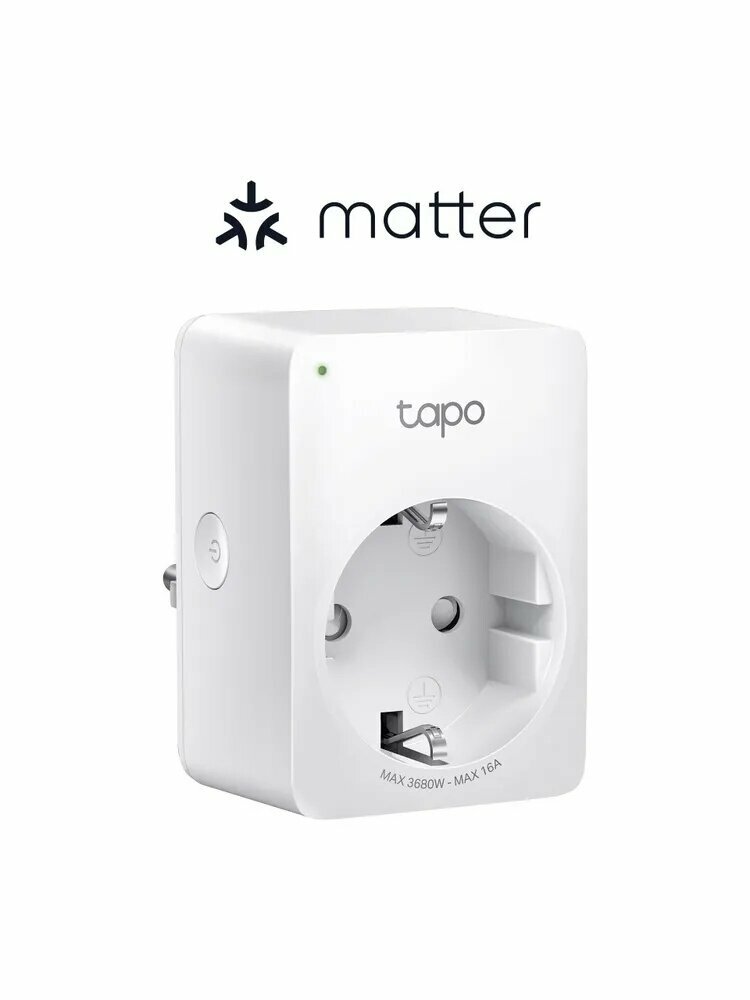 TP-Link Tapo P110M Умная Wi-Fi Розетка 16 А С Поддержкой Matter