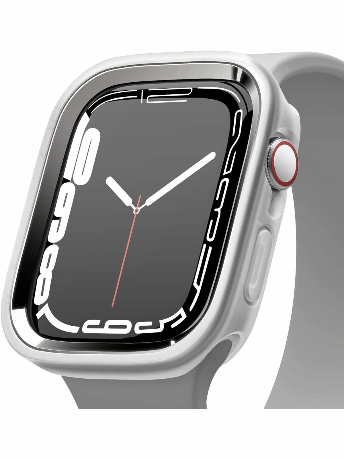 Чехол Elago DUO на смарт часы Apple Watch / Эпл Вотч SE 4 5 6 7 8 / 41 40 mm мм с 2 сменными вставками, серебристый с серым. Товар уцененный