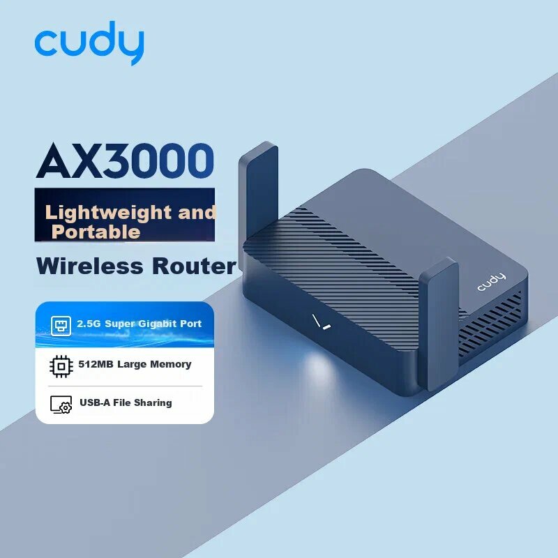 Маршрутизатор CUDY TR3000 Wi‑Fi 6 двухдиапазонный 2,5G портативный, вер-сия 128 МБ, AX300