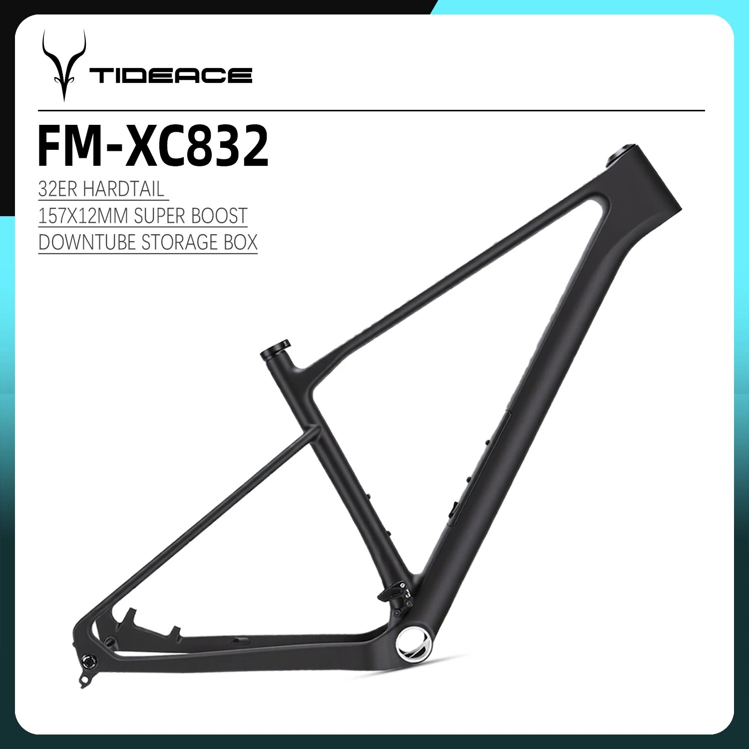 Рама Tideace 32er Carbon Hardtail MTB 2026 L black matte