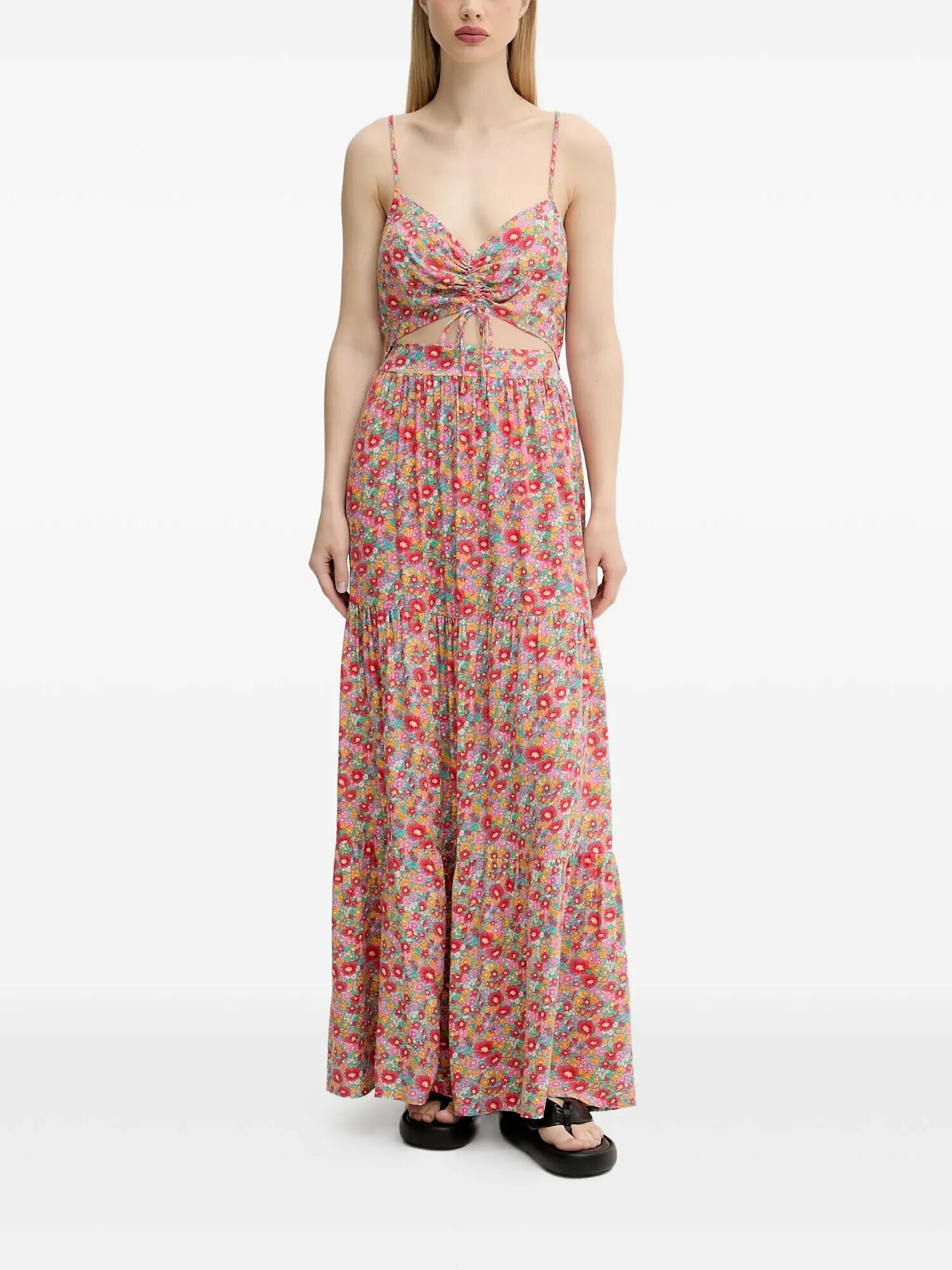Платье Las Dalias floral-print tiered maxi dress