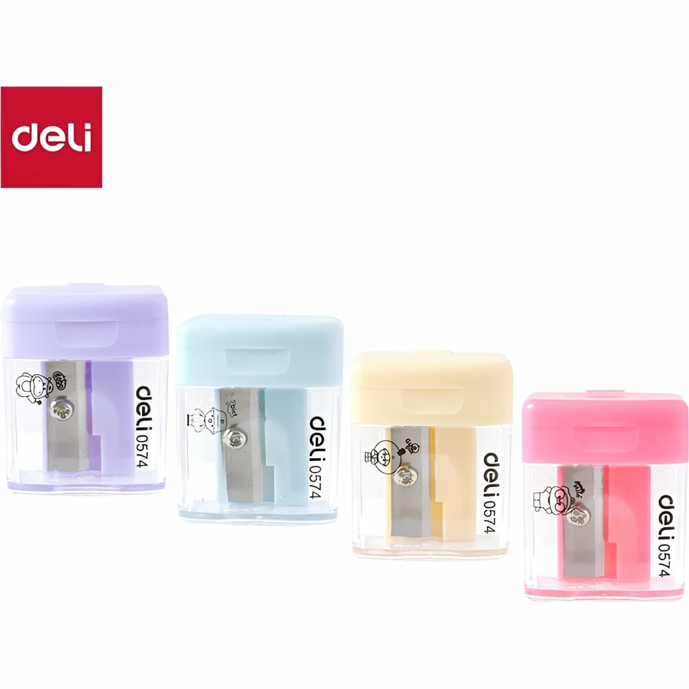 Точилка для карандашей DELI ручная Cubic 1 отверстие пластик цвет в ассортименте E0574
