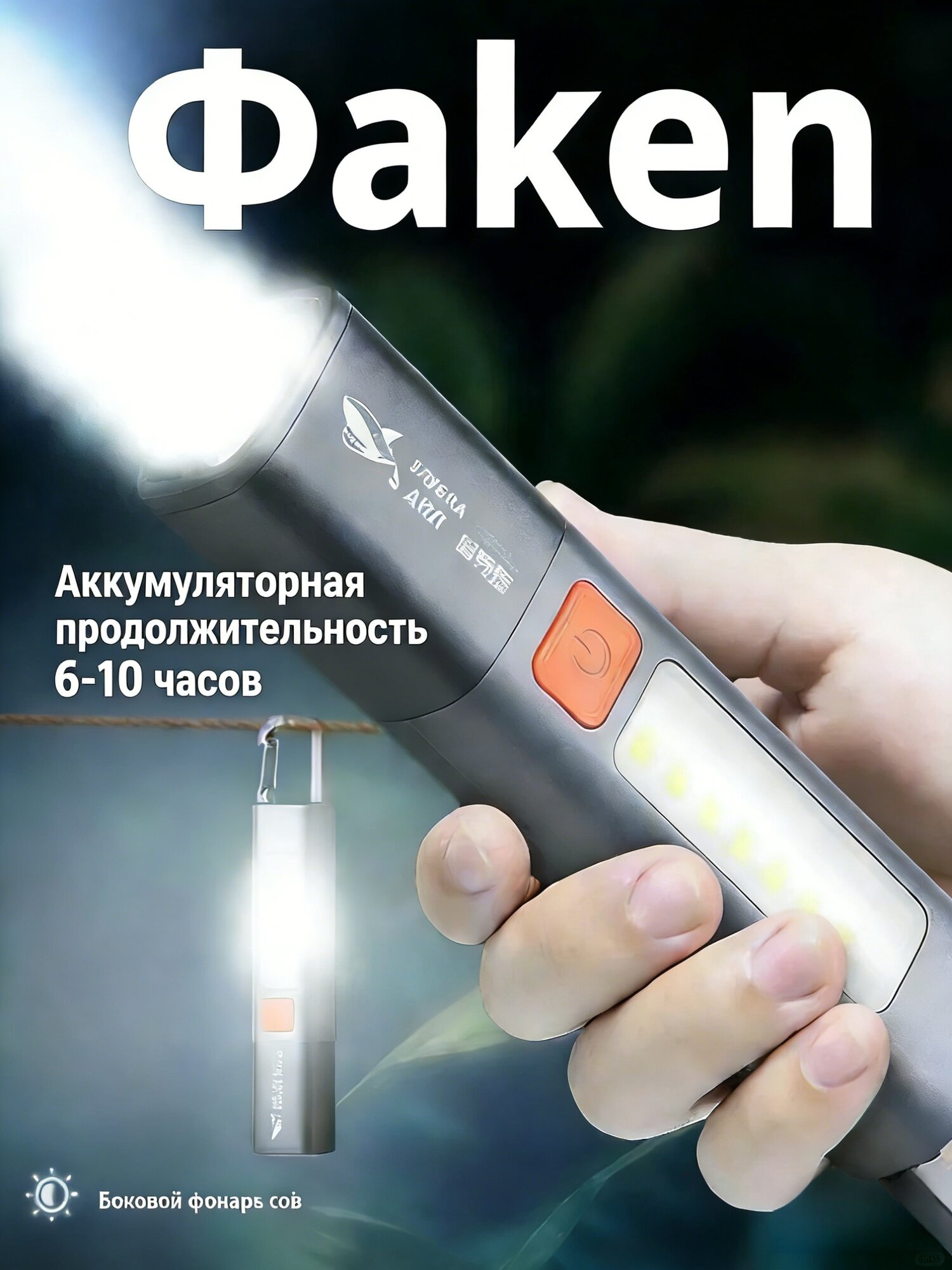 Аккумуляторный фонарь с вертикальной регулировкой – сверхдолговечный (6-10 ч без подзарядки) для походов, кемпинга и отдыха на открытом воздухе