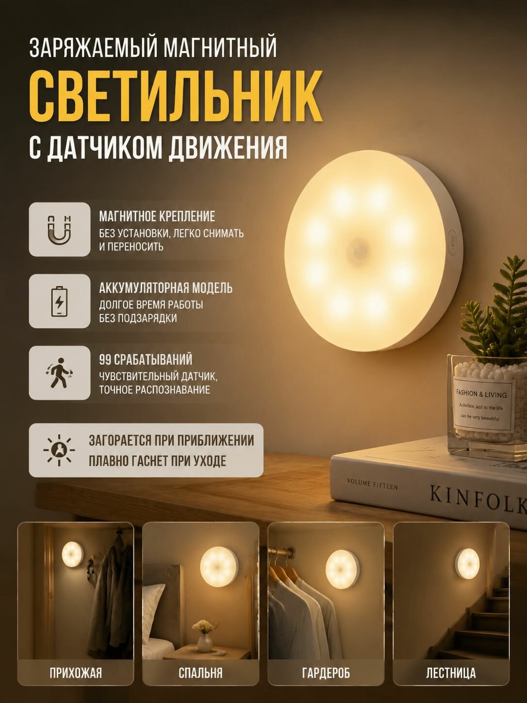 Настенный светильник, 3 Вт