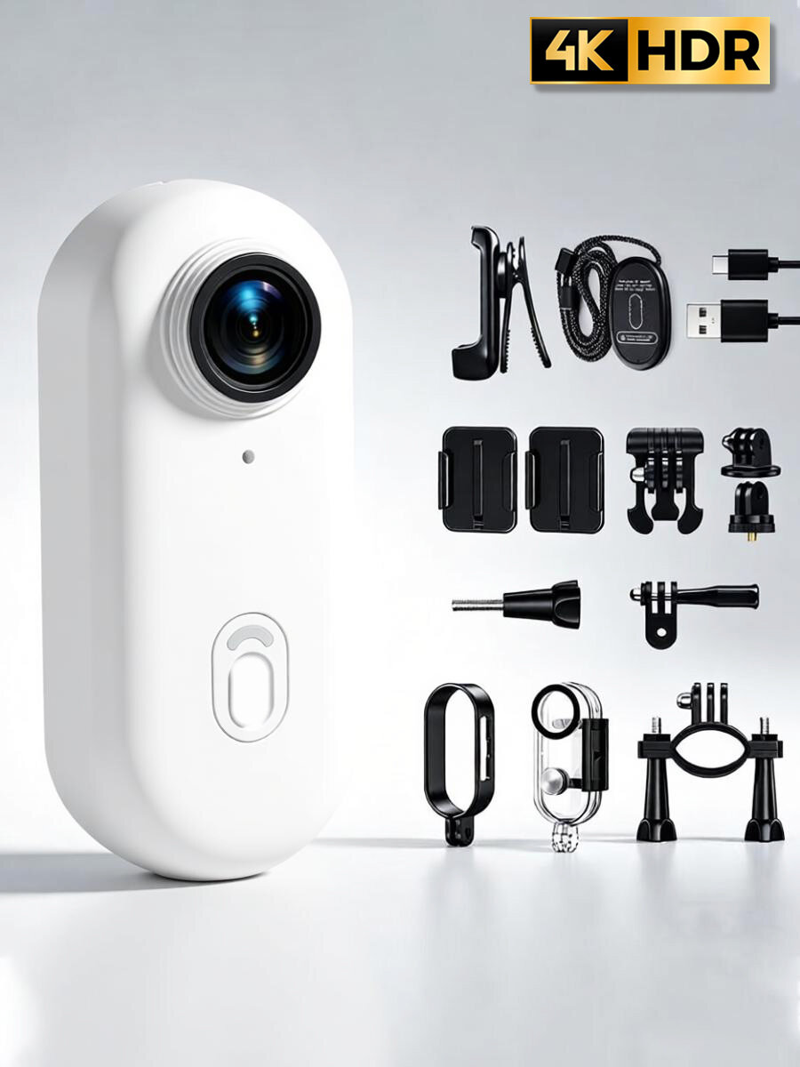 Мини Экшн-камеры 4K 35г, магнитное крепление, водонепроницаемая, 90 мин, WiFi, для шлема, вело, туризма экшн-камера