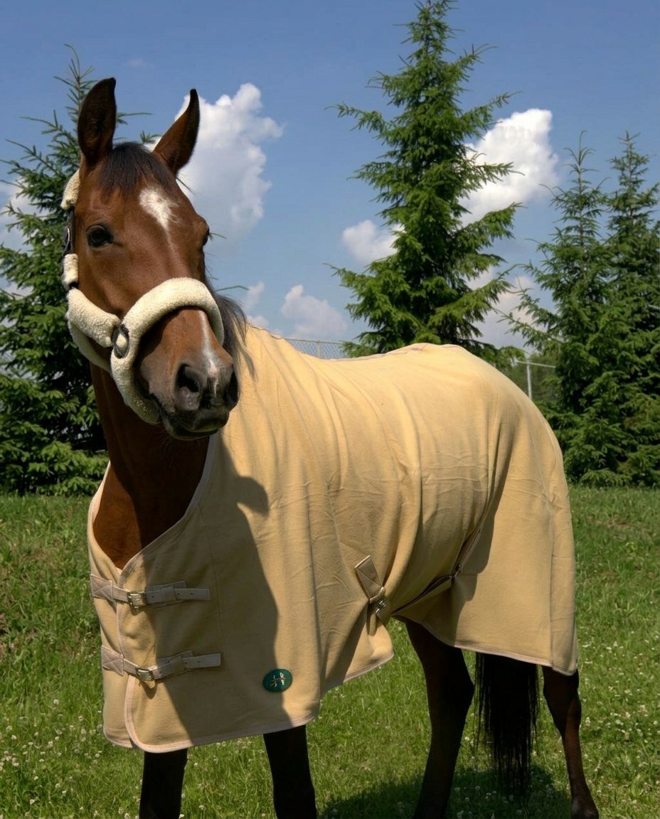 Флисовая попона Эконом песочная HorsePlanet