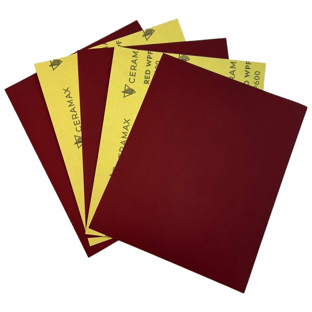 Абразивная бумага водостойкая - наждачка CERAMAX RED WPF Р3000, 230x280мм, 10 шт 1CRX1475