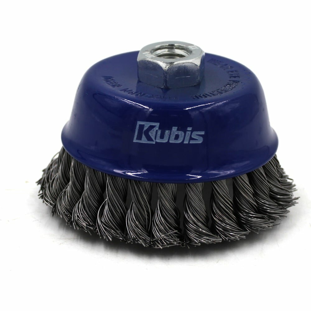 Щетка-крацовка чашечная для УШМ 100 мм, стальная жгутированная проволока KUBIS 07-06-2100