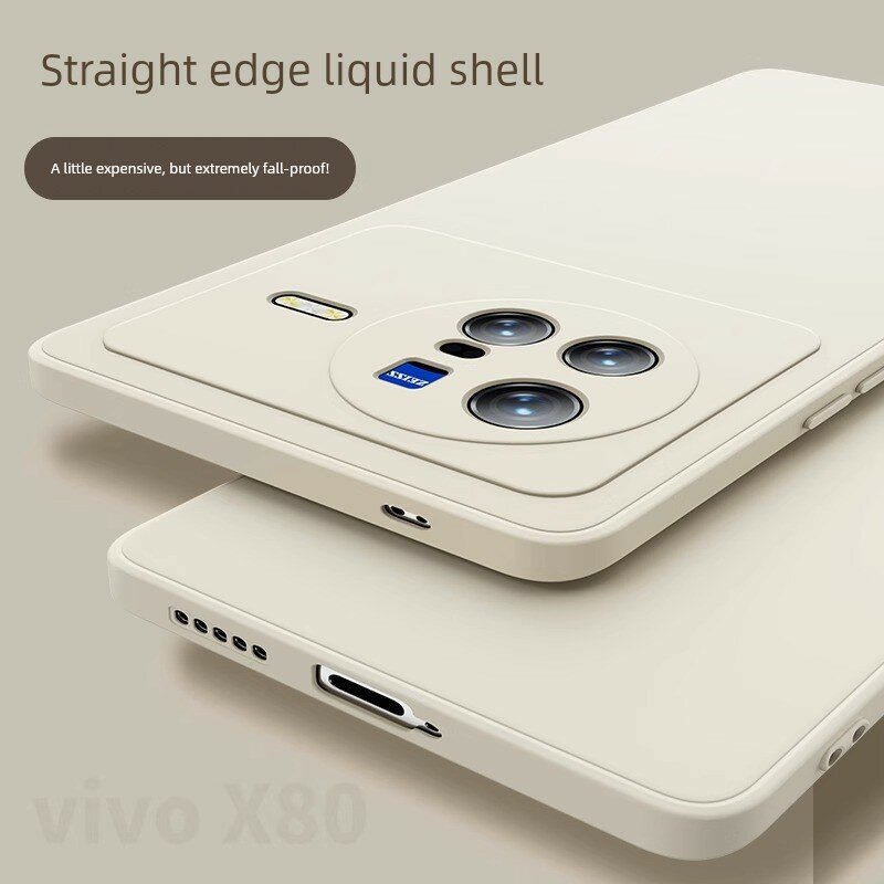 Чехол для Vivo X80 из жидкого силикона с мягкой текстурой, 30-кратная защита от царапин, полная защита объектива,