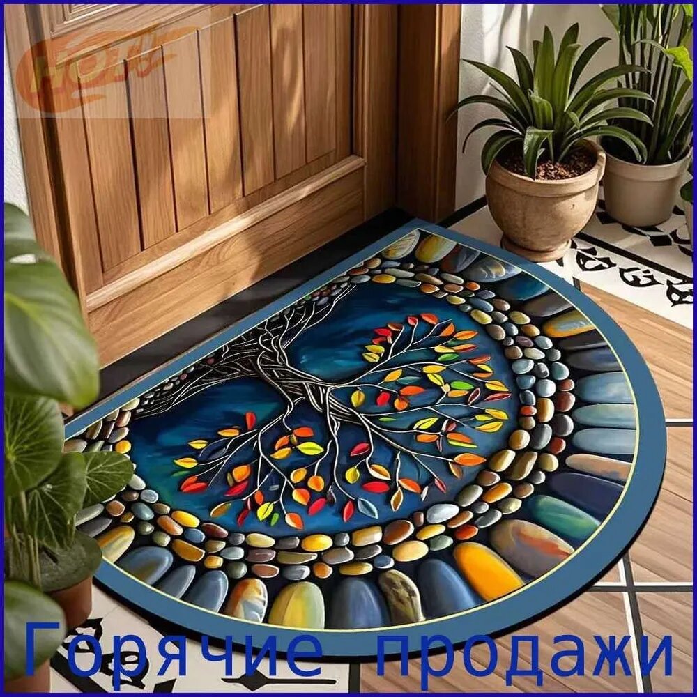 Коврик 60x90 см, Полипропилен, Коврик для прихожей, Гостиной, Балкона, Ванной, Веранды, Санузла, Спальни, Студии, Бани и сауны, Гардероб — фото 1