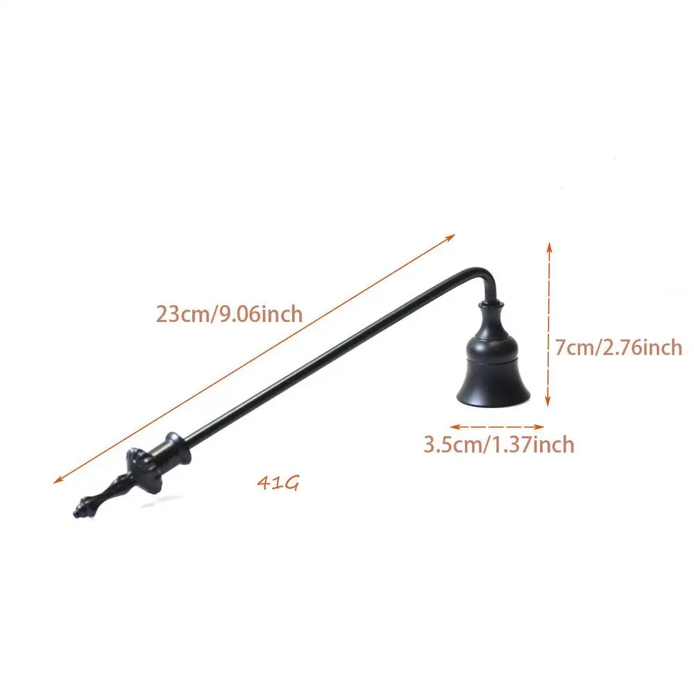 Металлический гаситель для свечей колокольчик, Black long handle