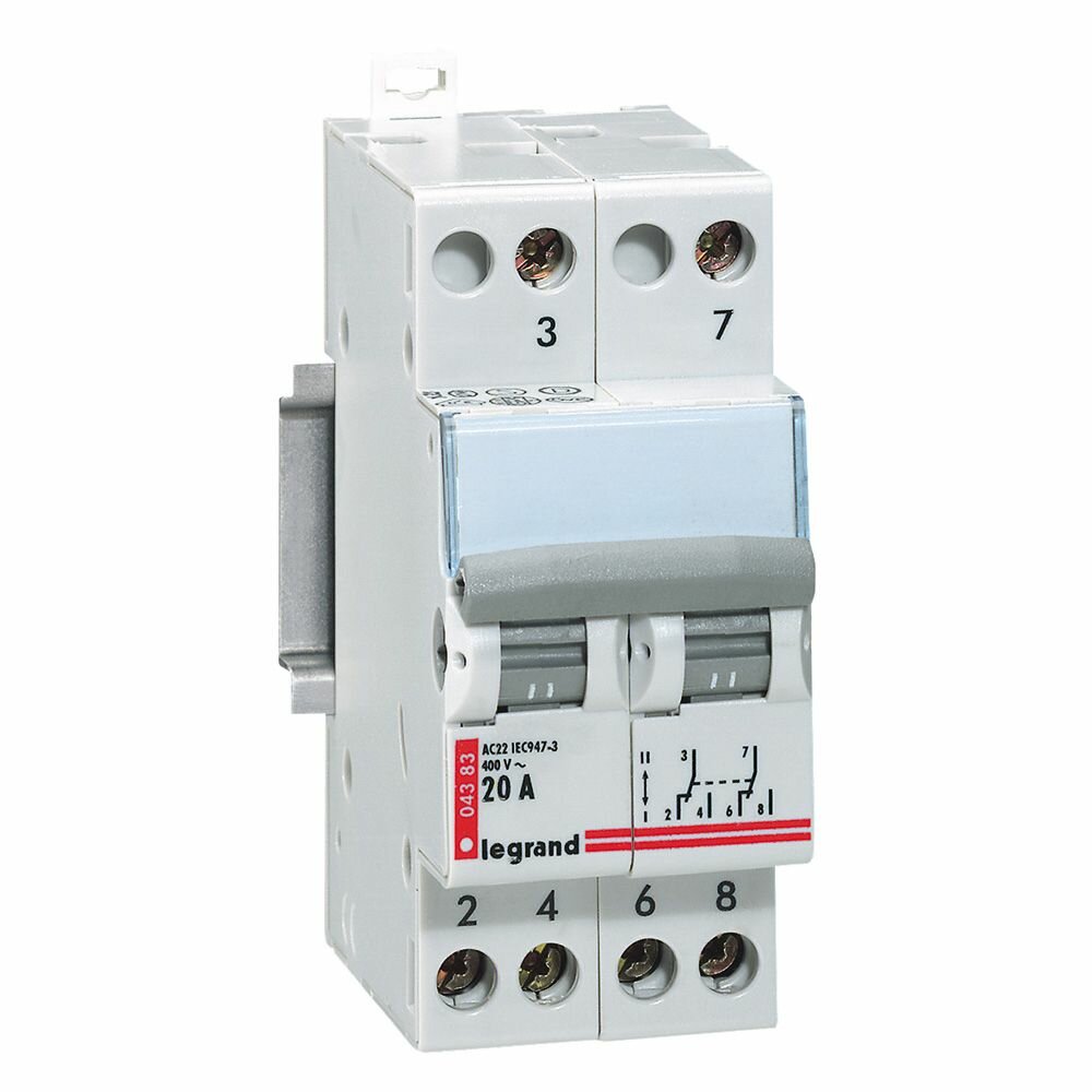 Переключатель 2П 400 В 20 А 2 модуля 004383 Legrand