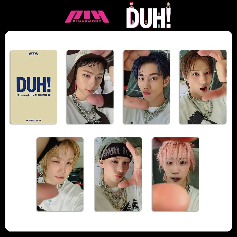 P1Harmony Карточки DUH k-pop карточки коллекционные WITHMUU EVERLINE Фотокарточки 54 * 86 мм 6 шт