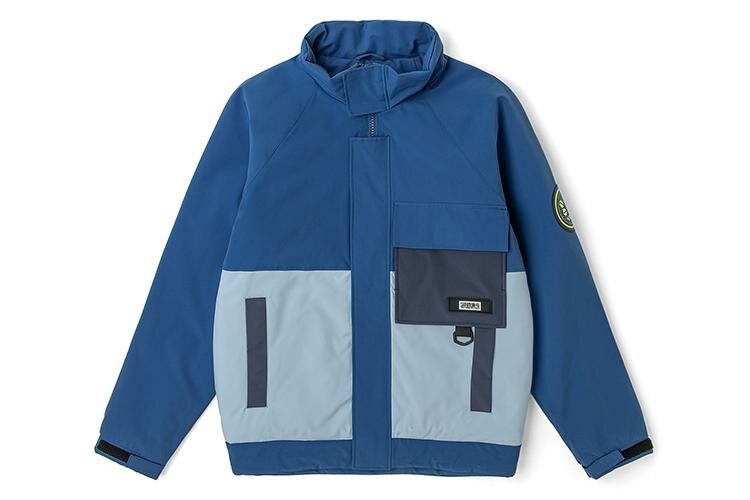 Пуховик Letter Colorblock Hooded Puffer Jacket