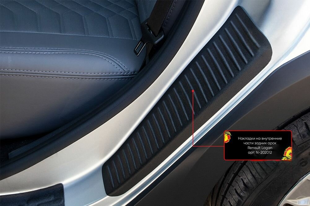 Накладки на внутренние части задних арок без скотча Renault Logan 2018-