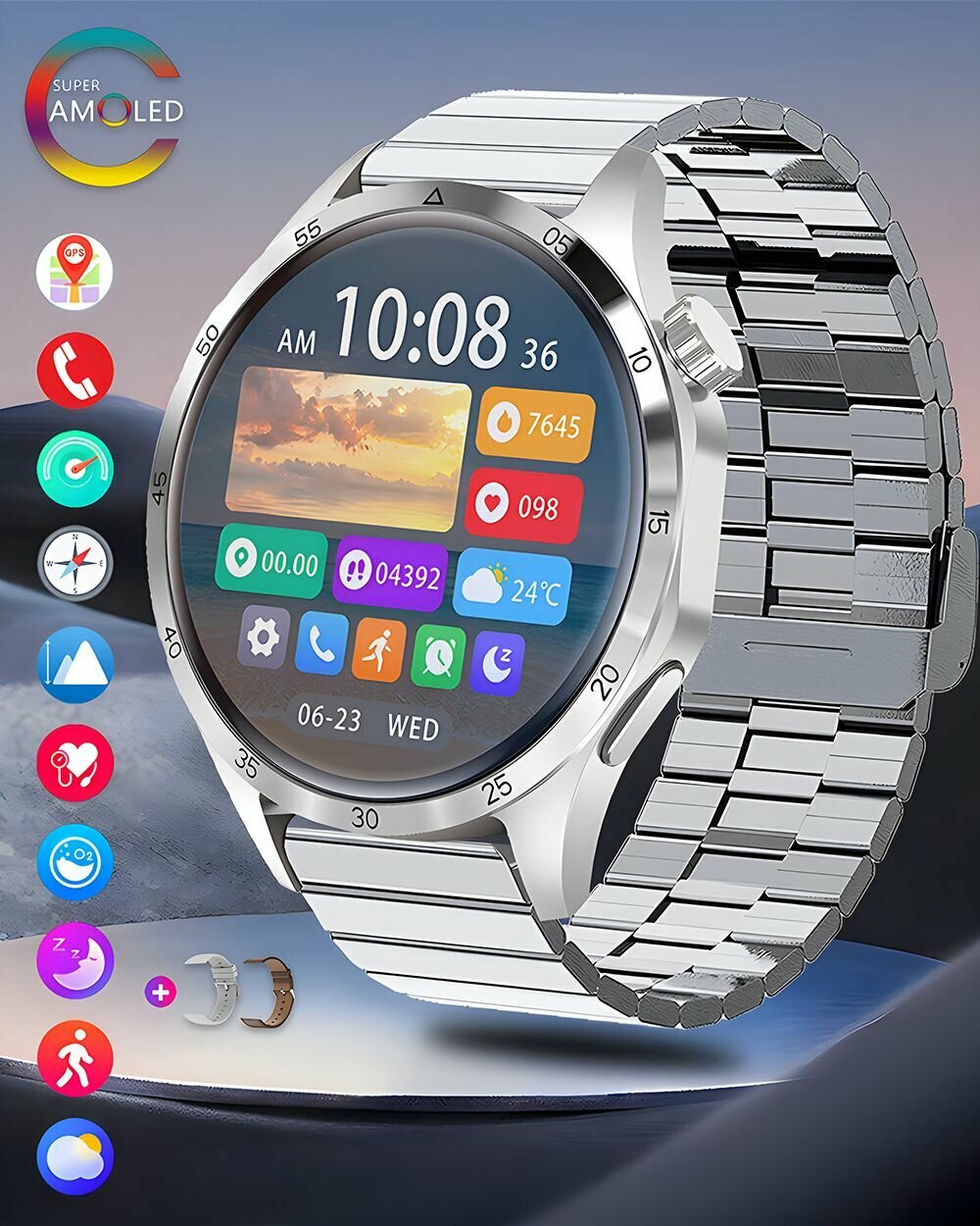 Cмарт Умные часы мужские женские наручные Limited Edition 2024, Series 4 Pro Max, 2 ремешка, 46mm