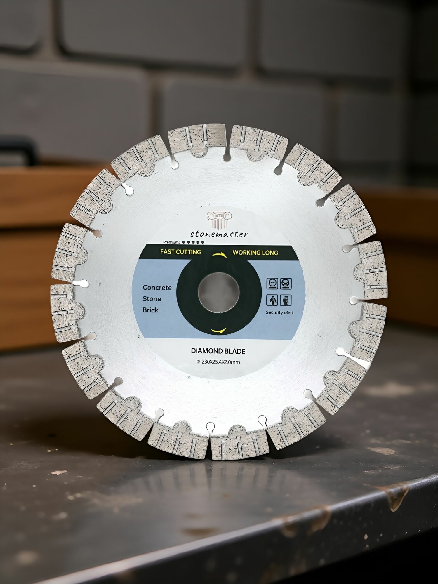 Диск алмазный для плиткореза сегмент. по бетону/камню/кирпичу STONEMASTER Д230/2.0/25/25.4мм