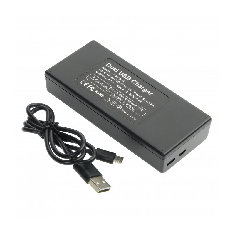 Зарядное устройство GreenBean NPF-DualCharger, для фото- и видеотехники, ЖК-дисплей