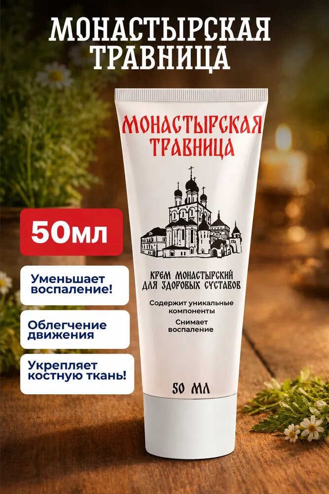 Дерматологический крем для ухода за суставами Монастырская травница, косметический бальзам для тела на травах
