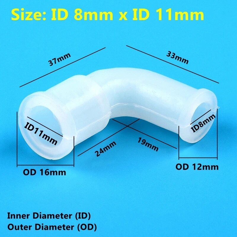 Силиконовый уголок для шланга ID 8mm-11mm