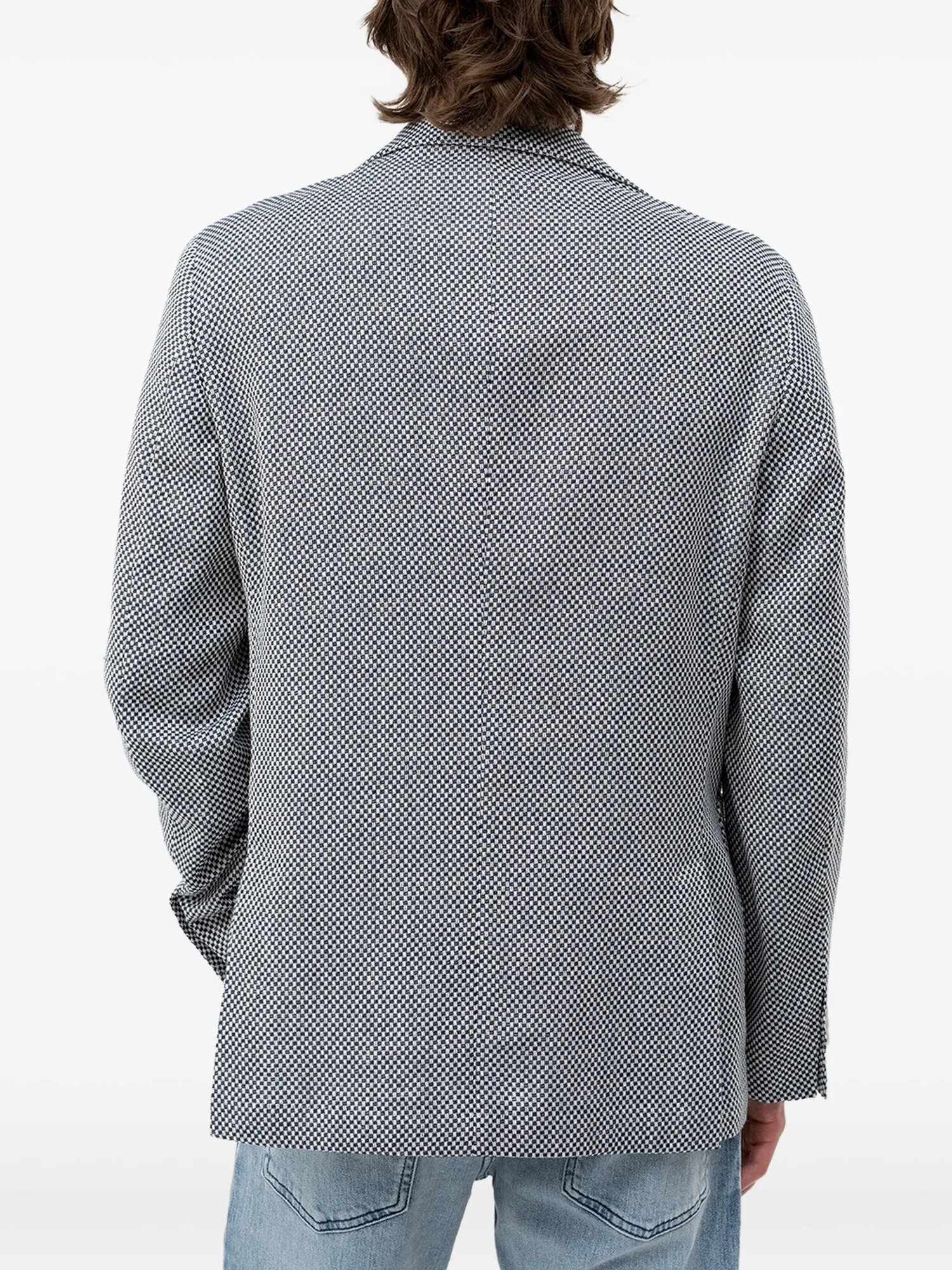 Пиджак BOSS Micro-patterned single-breasted blazer, размер 48 — фото 1