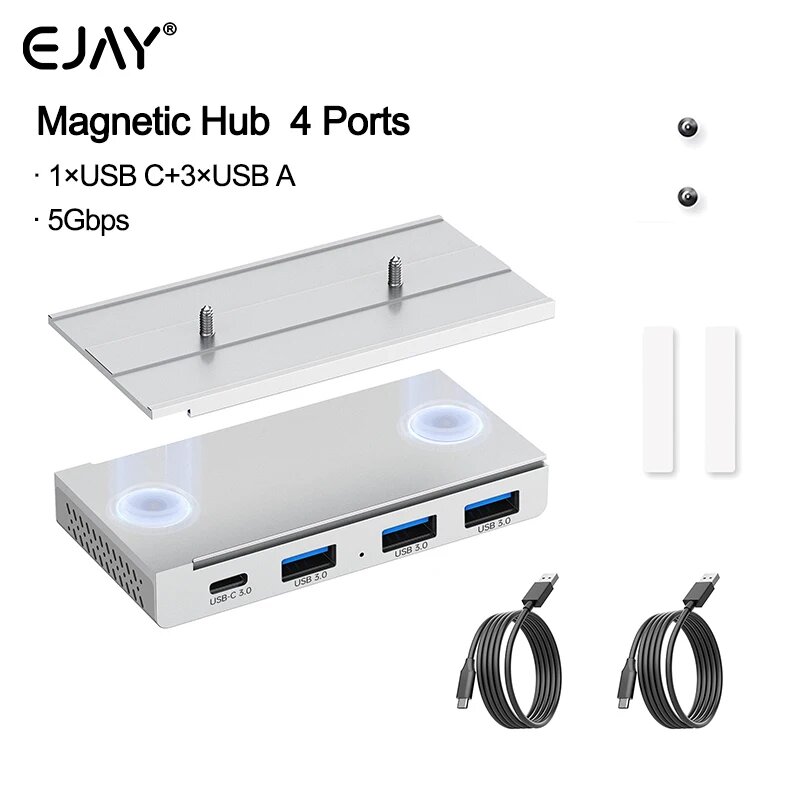 EJAY Магнитный USB-хаб 5/10 Гбит/с 3A1C 5Gbps SV