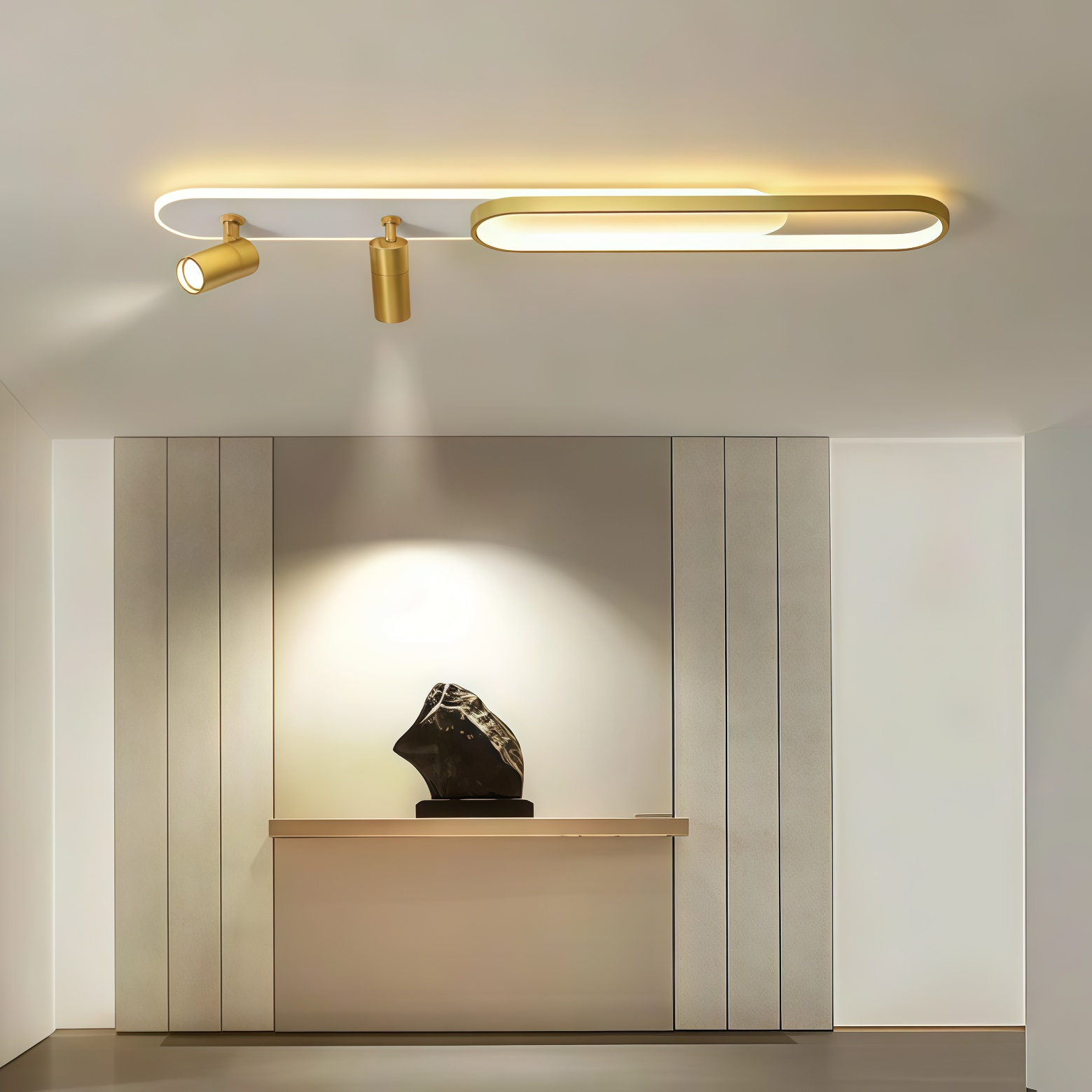 Светильник светодиодный Clear Lighting Veihao, золотой, пульт ДУ, 3 режима света, 55Вт, Золотой 100 см