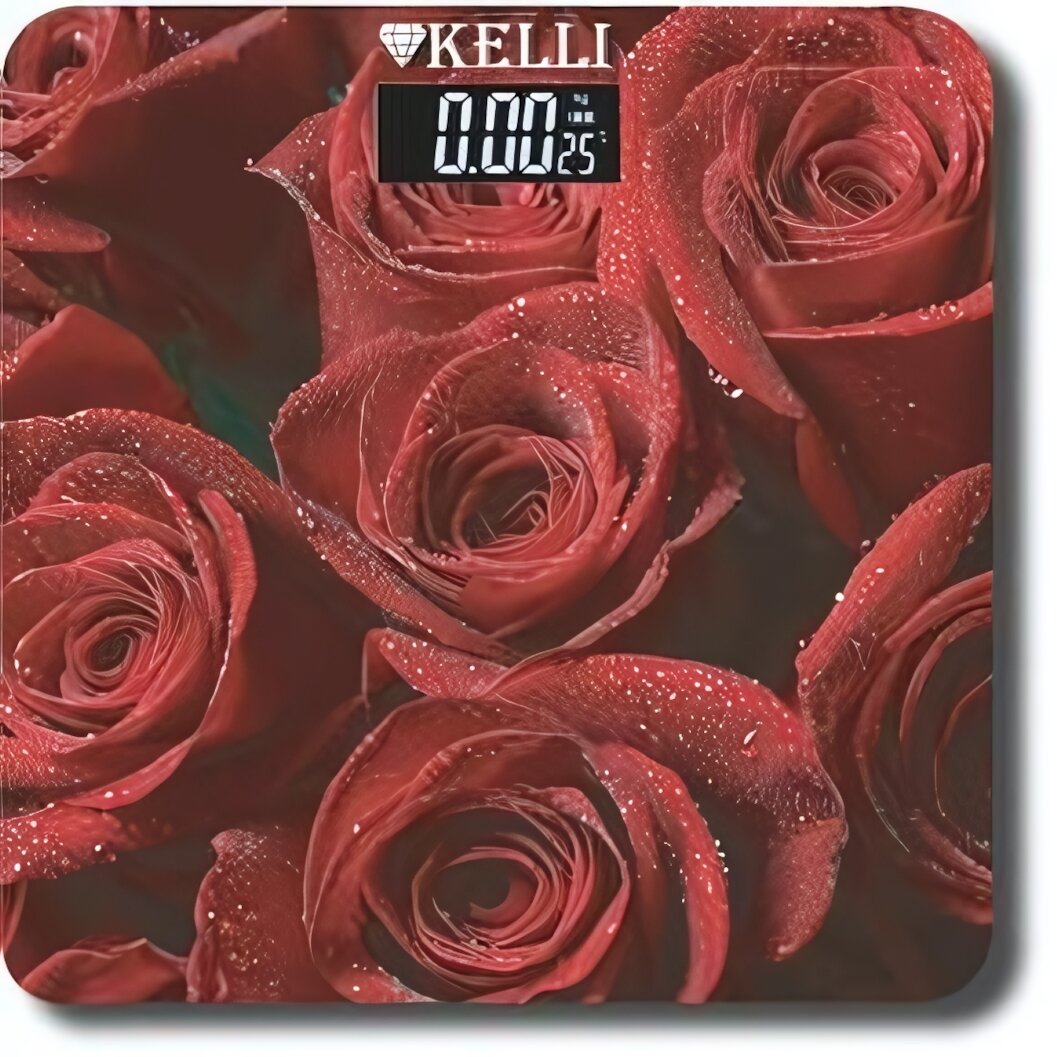 Весы напольные электронные KELLI KL-1514, до 180 кг, с рисунком, дисплей, автоотключение