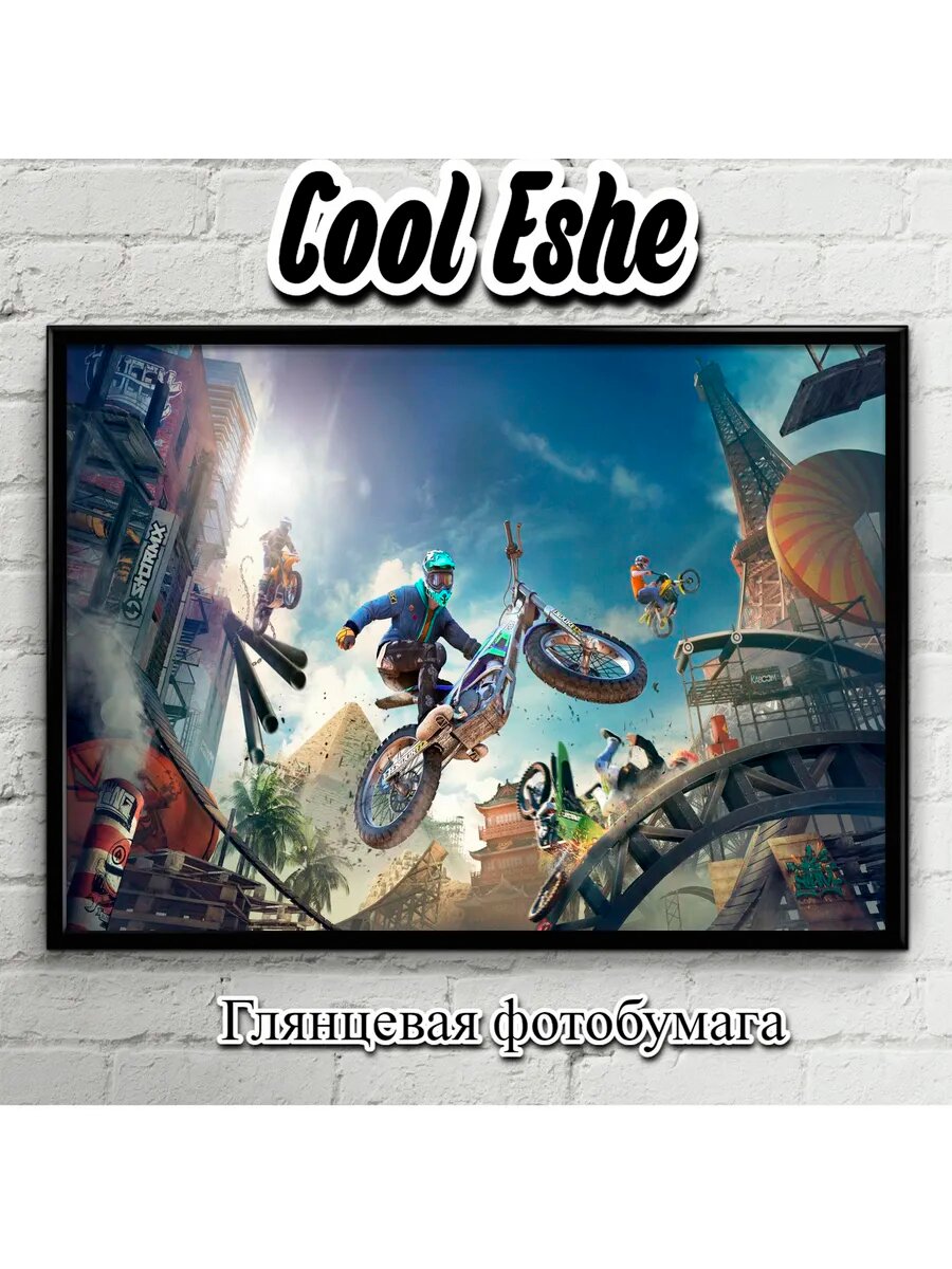 Постер "trials rising 2019 game, заставка, синее небо" А2