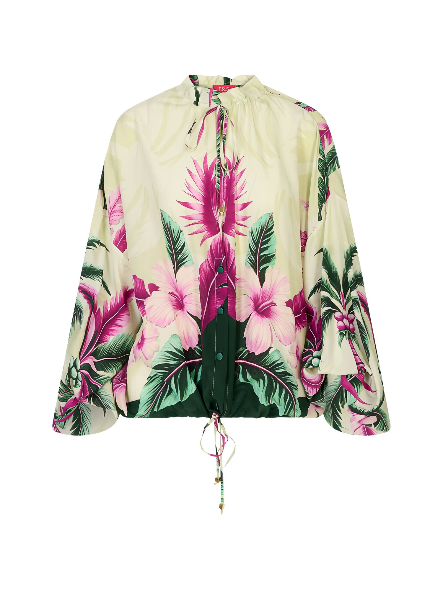 Блуза Tropical-print drawstring blouse