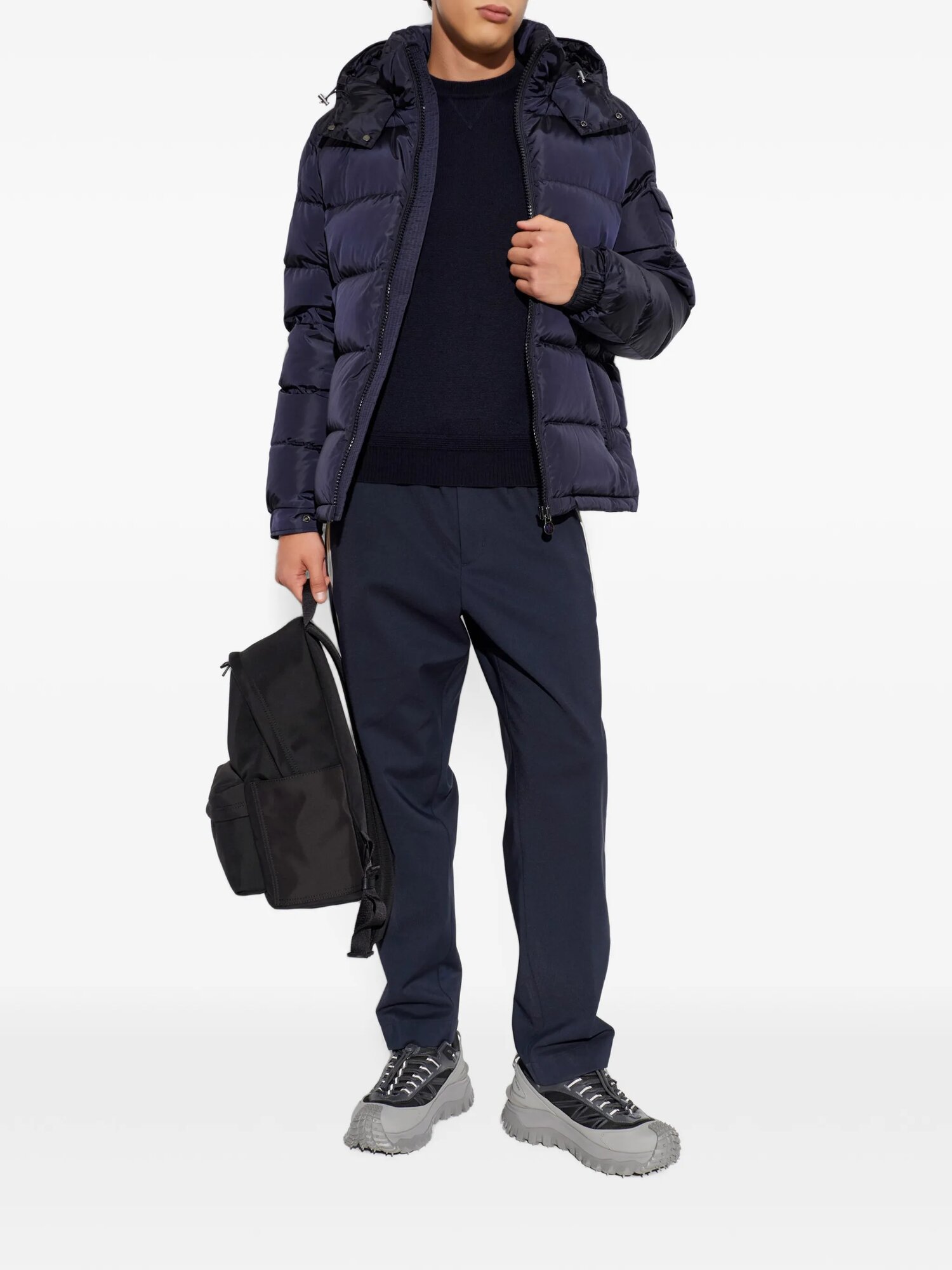 Свитер Moncler Sleeve-pocket sweater, размер 50, , синий — фото 1