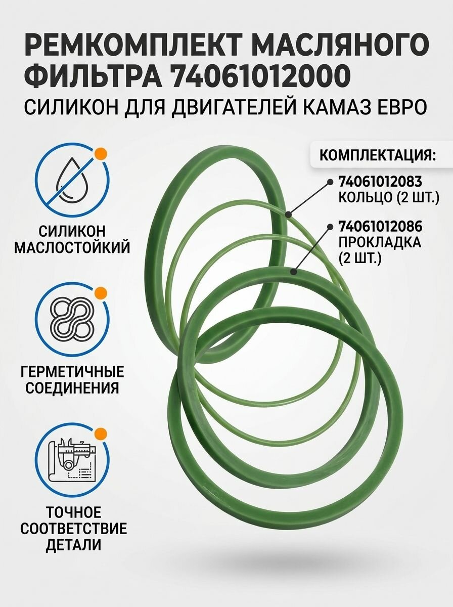 Ремкомплект Масляного фильтра евро Силикон ТКТ, арт. 7406-1012000з