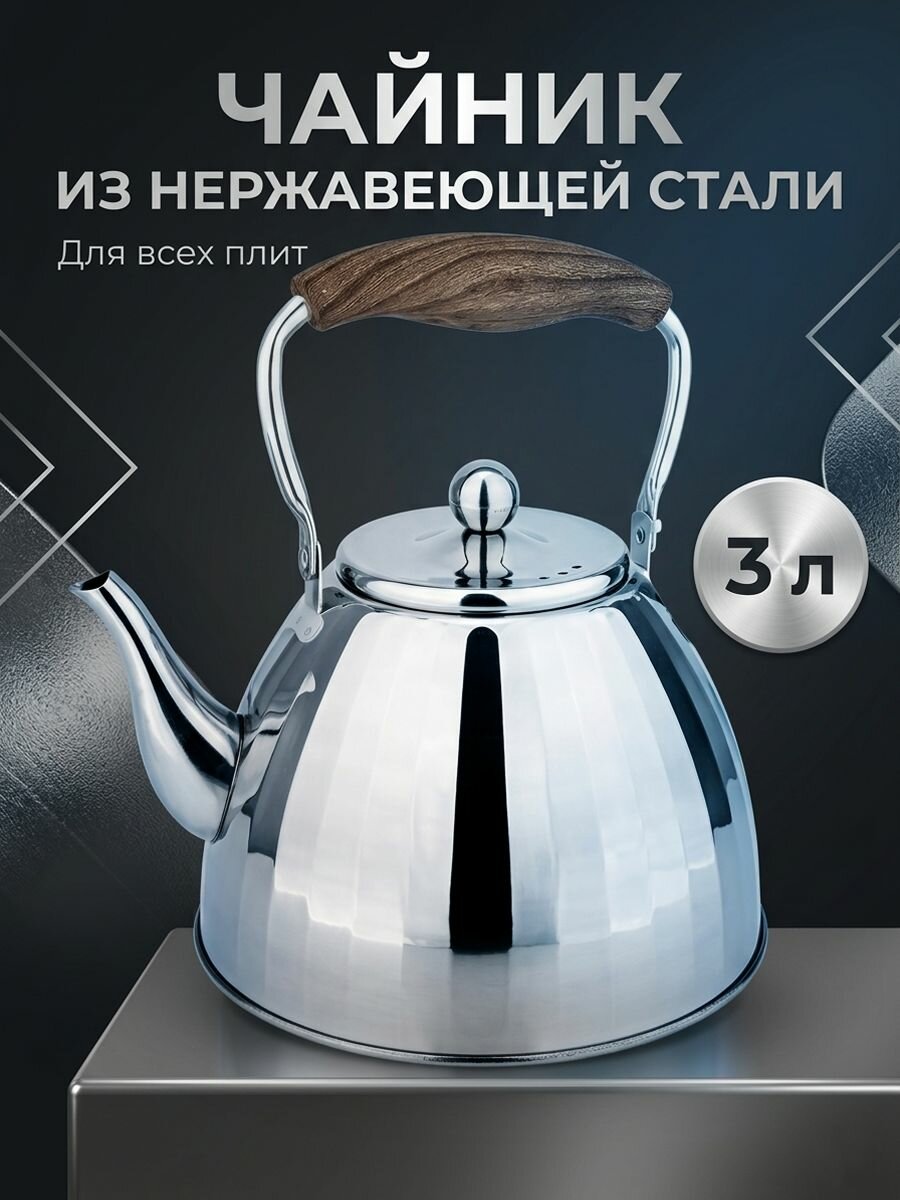 Чайник из нержавеющей стали 3 л R-7732