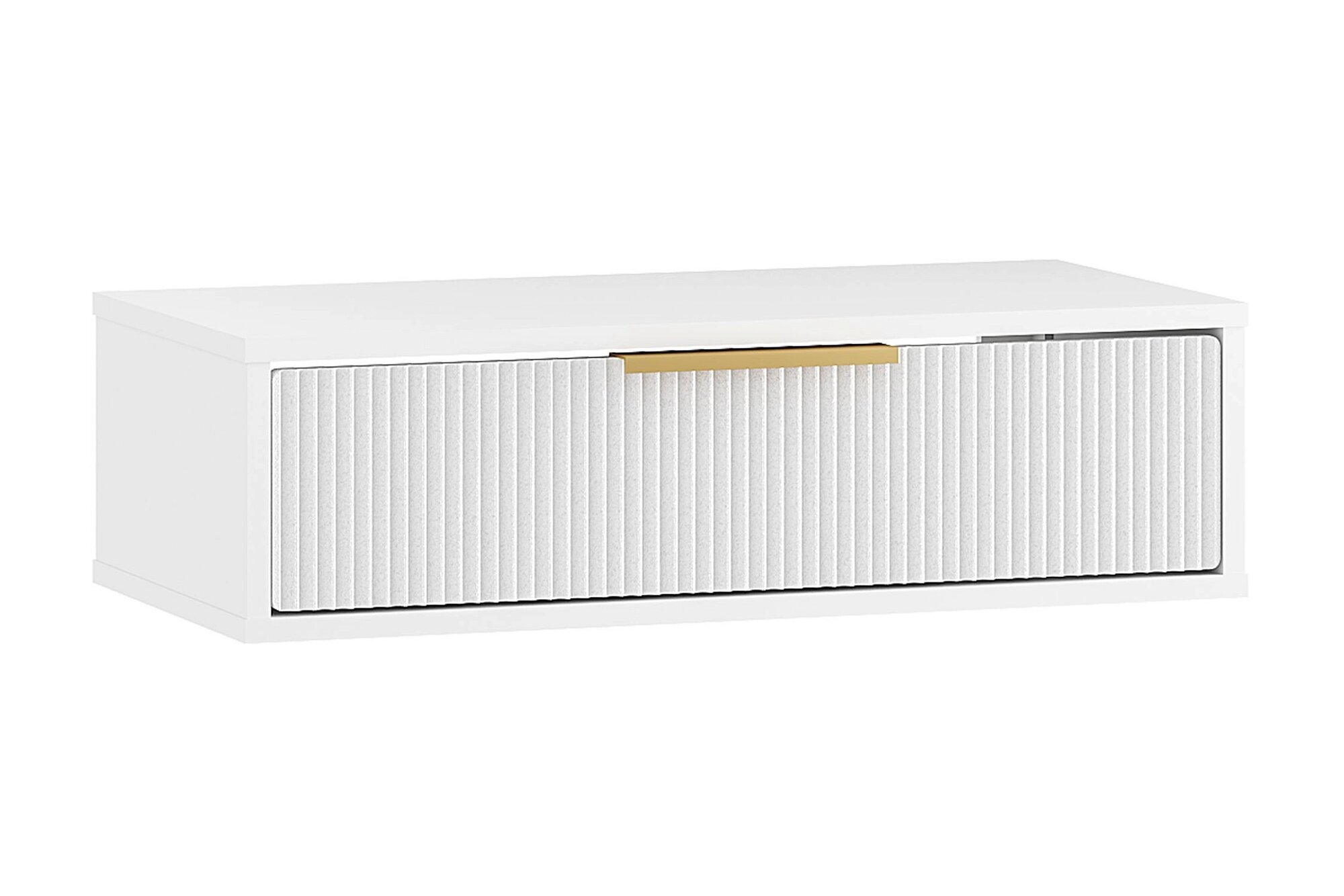 Тумба прикроватная подвесная Нонтон Пандора, 72x35x20 см, белый / жемчужно-белый