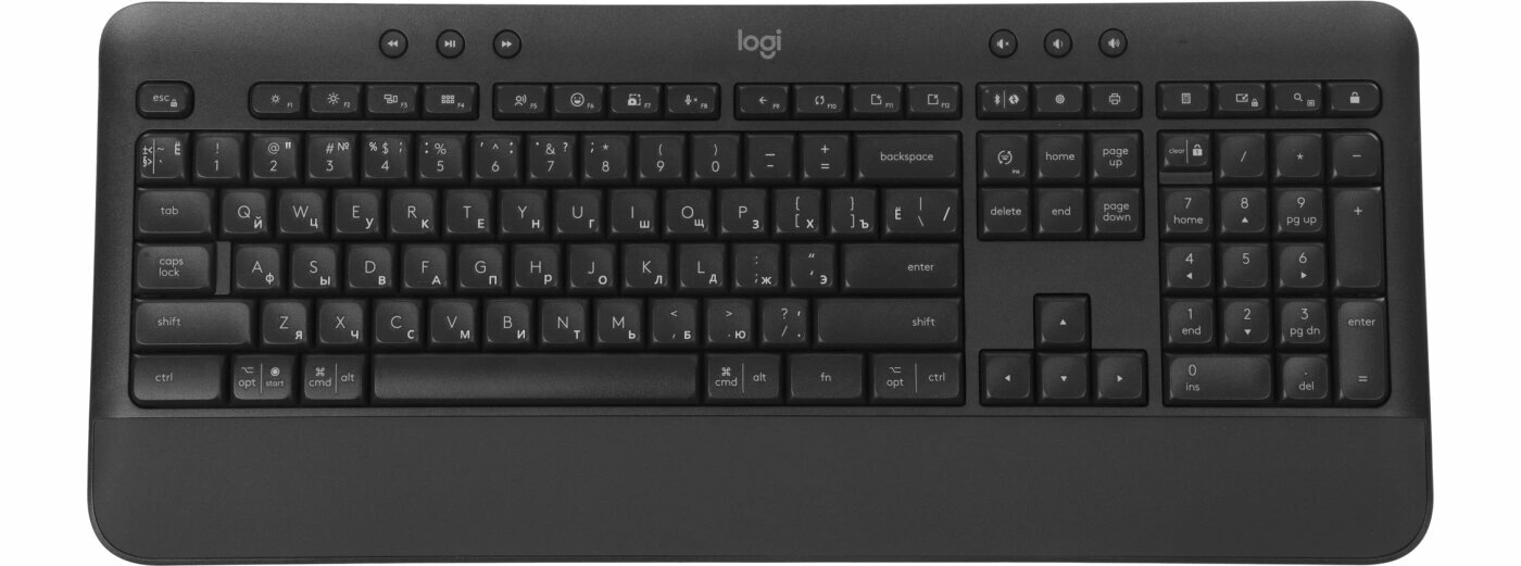 Клавиатура Logitech K650 черный USB беспроводная BT/Radio Multimedia (920-010954)