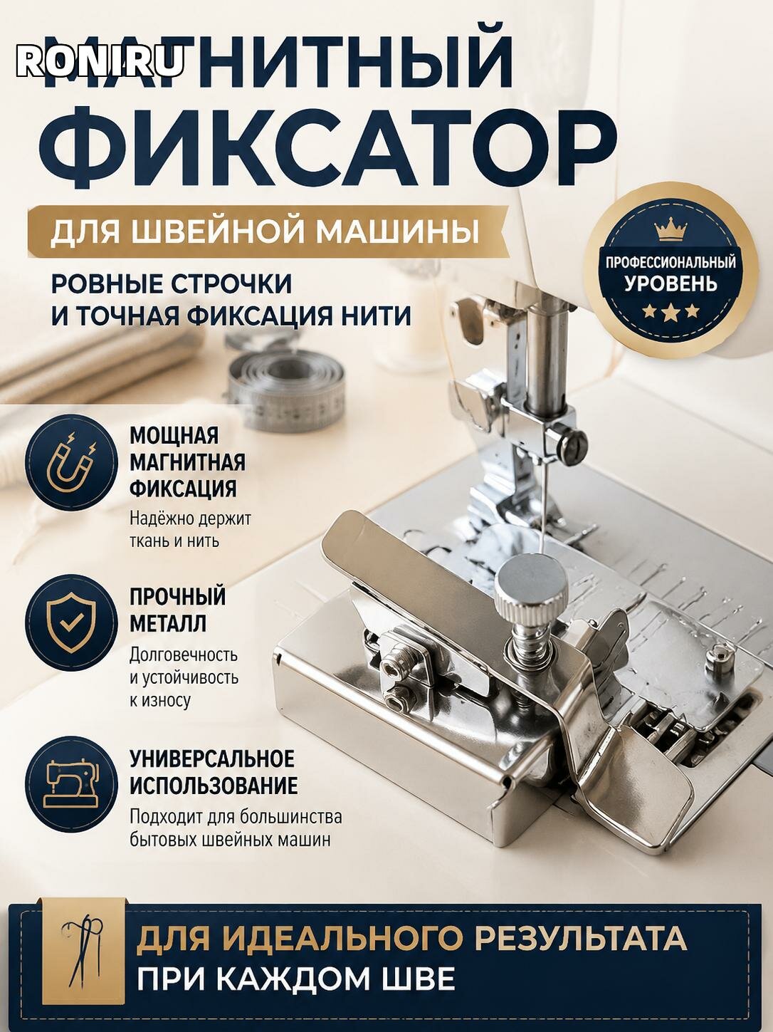 Магнитный фиксатор для швейной машины — универсальный помощник для ровных строчек и точной фиксации нити при шитье
